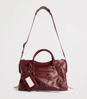 Balenciaga Medium Lambskin Le City Top-handle Bag - Burgundy