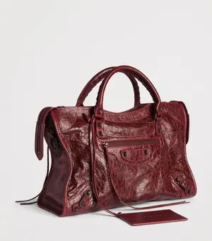 Balenciaga Medium Lambskin Le City Top-handle Bag - Burgundy