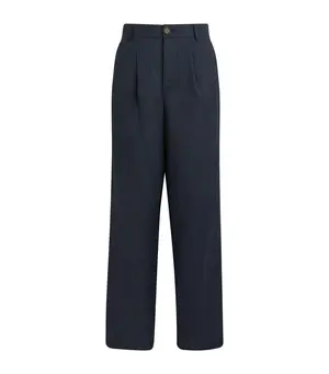 Oliver Peoples Oxford Pleated Drawstring Trousers - Navy