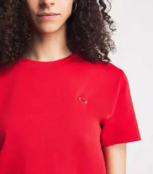Maje Cotton Embroidered Logo T-shirt - Red