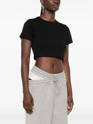 Attico Logo Cotton T-shirt - Black