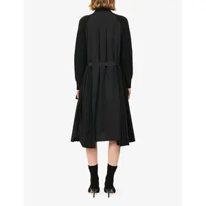 Sacai Sleeveless Wool-blend And Nylon Contrast Vest