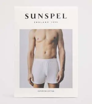 Sunspel Superfine Cotton Boxer Shorts - Navy