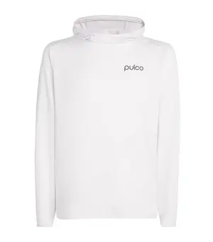 PULCO STUDIOS Hooded Long-sleeve Performance T-shirt - White