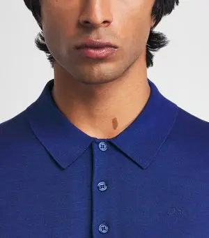 J. Lindeberg Knitted Ridge Polo Shirt - Blue