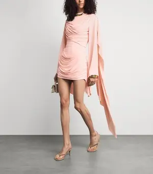 DE LA VALI Draped Perisa Mini Dress