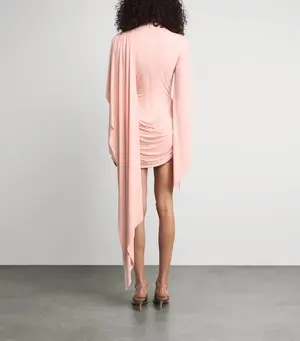DE LA VALI Draped Perisa Mini Dress