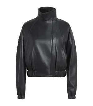 Vince Asymmetric Lambskin Jacket - Black