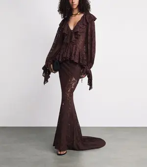 DE LA VALI Pasion Lace Maxi Skirt
