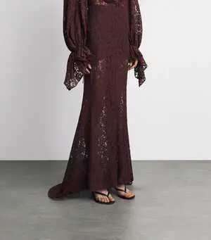 DE LA VALI Pasion Lace Maxi Skirt
