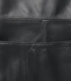 Vince Lambskin Leather Midi Skirt With Slit