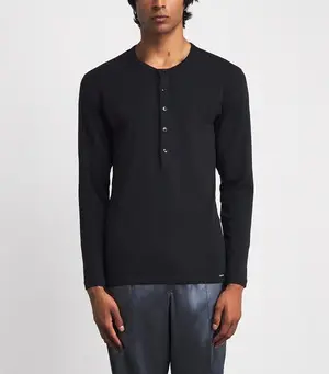 TOM FORD Stretch-cotton Henley Top