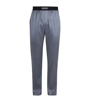 TOM FORD Silk-blend Pyjama Trousers - Grey