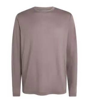 Sease Virgin Wool Long-sleeve T-shirt - Brown