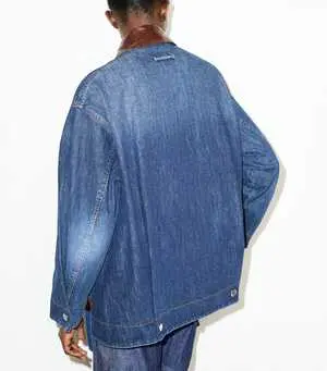 Max & Co. Denim Contrast Collar Jacket