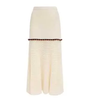 Escvdo Crochet Maxi Skirt
