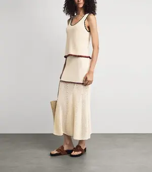 Escvdo Crochet Maxi Skirt