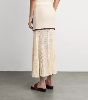Escvdo Crochet Maxi Skirt