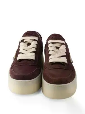 Prada Downtown Bold Re-nylon And Suede Sneakers - Red