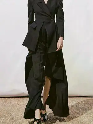 A.W.A.K.E. Mode Slit-knee Draped Trousers