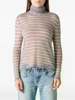 R13 Striped Turtleneck Top
