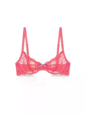 FLEUR DU MAL Bianca Lace Balconette Bra - Pink