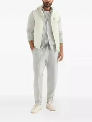 Brunello Cucinelli Cashmere Double Knit Cardigan With Zipper And Logo