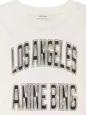 ANINE BING Johnny Cropped T-shirt Cream