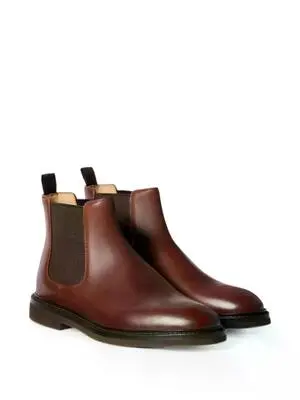 Brunello Cucinelli Waxed Calfskin Chelsea Boots