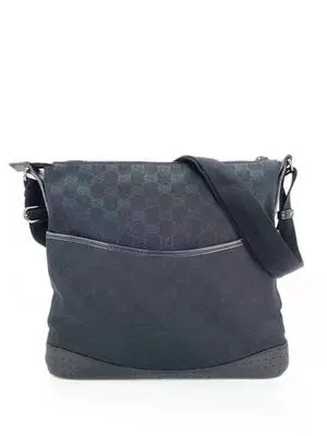 Gucci 2000s Gg Canvas Shoulder Bag - Black