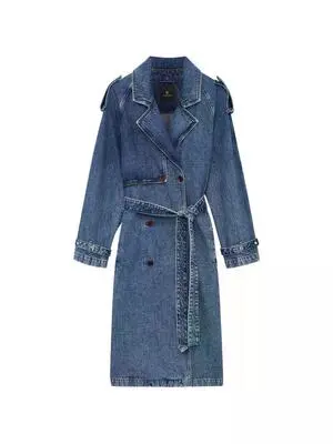 ANINE BING Rickie Maxi Trench Cabana - Blue