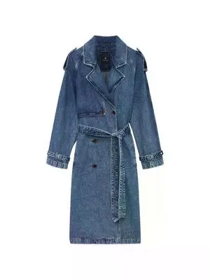 ANINE BING Rickie Maxi Trench Coat - Blue