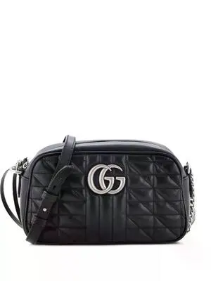 Gucci Gg Marmont Shoulder Bag In Mixed Matelassé Leather - Black