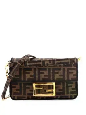 Fendi Baguette Nm Bag Zucca Canvas Mini Crossbody Bag - Brown