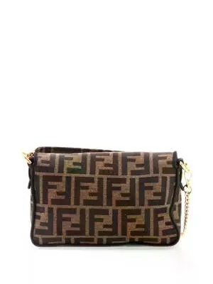 Fendi Baguette Nm Bag Zucca Canvas Mini Crossbody Bag - Brown