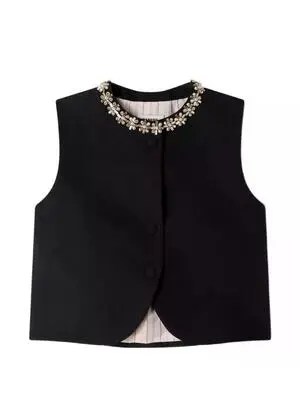 Sandro Embellished Wool Blazer - Black
