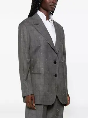 Sandro Crystal-embellished Checked Blazer