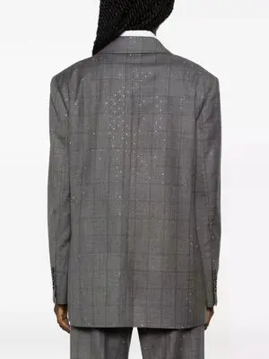Sandro Crystal-embellished Checked Blazer