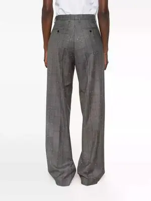 Sandro Rhinestone-embellished Checked Trousers
