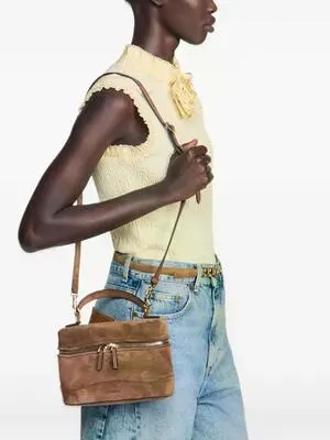 Sandro City Leather Mini Bag - Brown