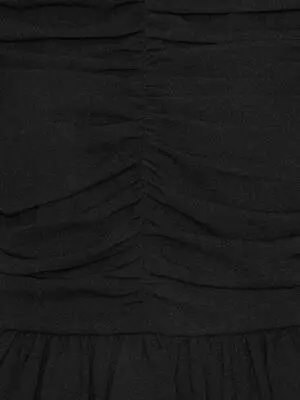ROTATE BY BIRGER CHRISTENSEN Ruched Puff-sleeve Top - Black