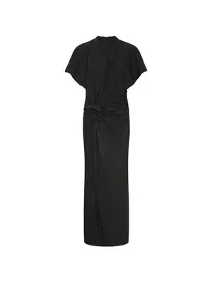 ROTATE BY BIRGER CHRISTENSEN Maxi Dress With Draping And Rose Detail