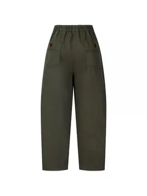 STUDIO TOMBOY Elasticated-waist Cotton Chino Trousers - Green