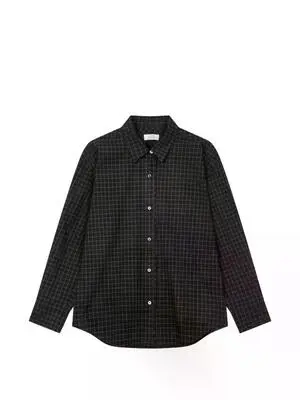STUDIO TOMBOY Check-pattern Button-down Cotton Shirt - Grey