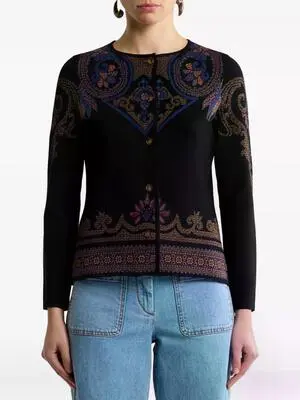 Etro Jacquard Cardigan With Foliage Motif