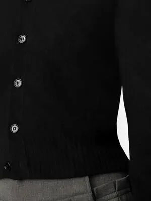 AMI Paris Crew Neck Cashmere Cardigan With De Coeur Embroidery