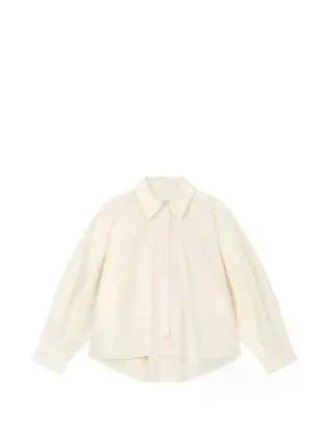 STUDIO TOMBOY Raglan-sleeve Button-down Cotton Shirt - Neutrals