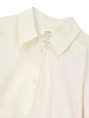 STUDIO TOMBOY Raglan-sleeve Button-down Cotton Shirt
