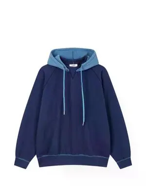 STUDIO TOMBOY Contrast-hood Raglan-sleeve Hoodie - Blue