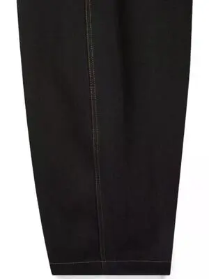 STUDIO TOMBOY Contrast-stitch Cotton Trousers - Black